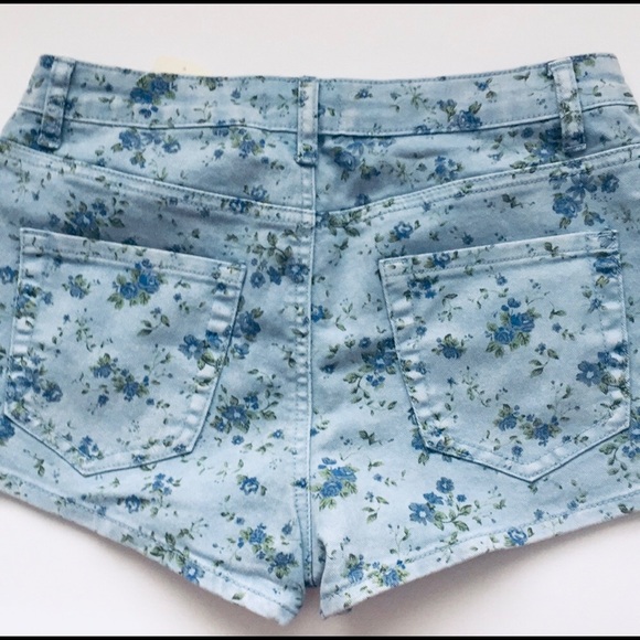 Forever 21 | Shorts | Denim Shorts Light Blue Multi Flowered | Poshmark